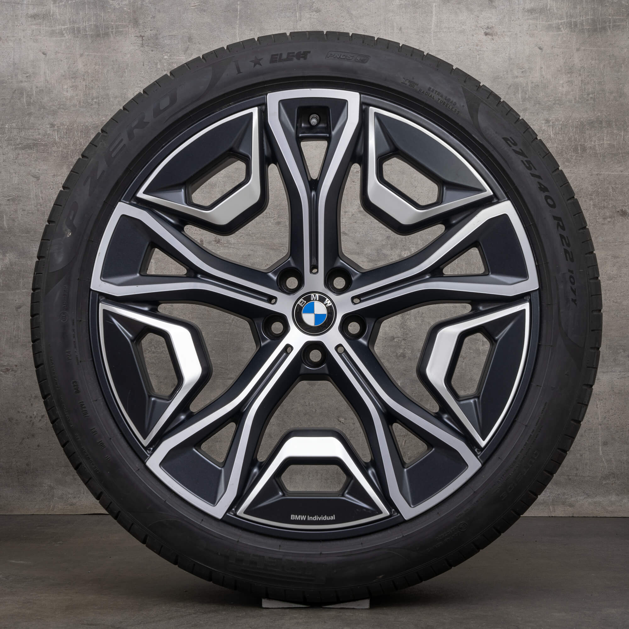 BMW iX i20 jantes été 22 pouces pneus style 1021 5A02659 noir